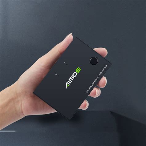 AIMOS 2 Port HD KVM Switch Switcher 4K 2K 30Hz Video Display USB Hub Splitter Keyboard Mouse USB