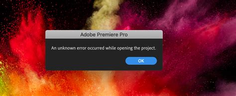 An Unknown Error Occurred While Opening The Projec Adobe Support
