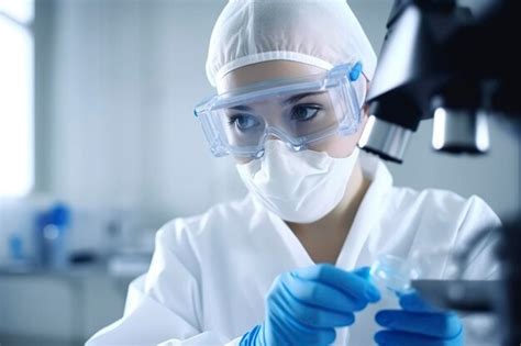 Premium Photo Working In The Laboratory With A High Degree Of Protection
