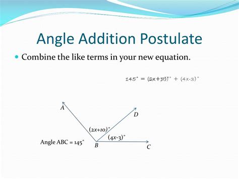 Ppt Angle Addition Postulate Powerpoint Presentation Free Download