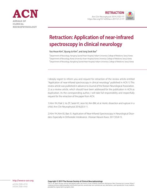 Pdf Retraction Application Of Near Infrared Spectroscopy In Clinical