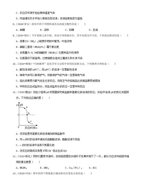 初中化学二轮复习【讲通练透】专题09 酸、碱、盐和化肥（练透） 教习网试卷下载