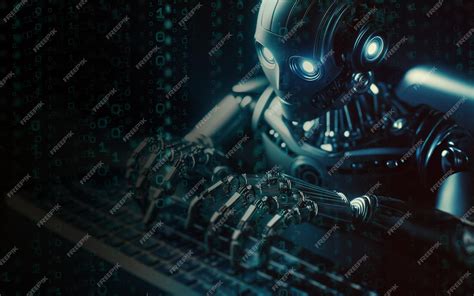 Premium Photo Artificial Intelligence Robot Ai Hacking Ai Database
