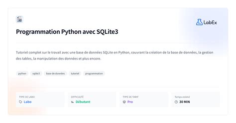 Guide De Programmation Python Avec Sqlite3 Labex