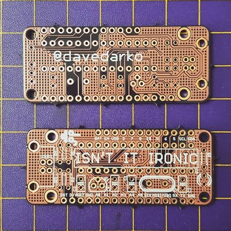 A Through Hole Atmega8328p Feather Format Board Arduino Feather