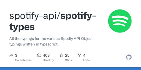 Github Spotify Apispotify Types All The Typings For The Various Spotify Api Object Typings