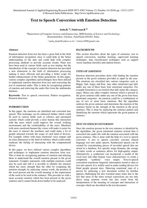 PDF Text To Speech Conversion With Emotion Detection