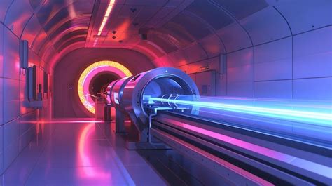 Futuristic Scifi Particle Accelerator Experiment Premium Ai Generated