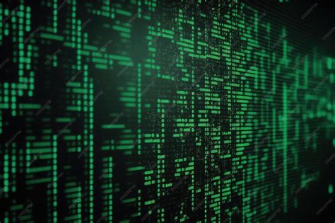 Premium Ai Image Green Matrix Background Technology Stream Binary Code Falling Numbers On