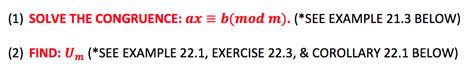1 Solve The Congruence Ax B Mod M See
