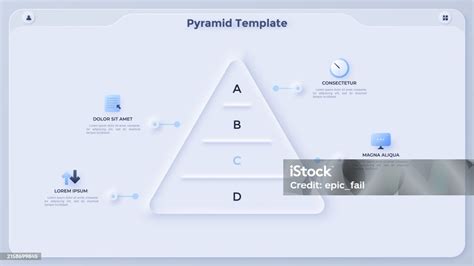 Pyramid Diagram Divided Into Four Layers Concept Of Hierarchical Structure Of Company With 4