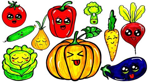 Hình Vẽ Rau Củ Cute Vegetable Cute Drawing Cho Thực đơn Và Trang Trí