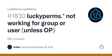 Luckyperms Not Working For Group Or User Unless Op · Issue 1830