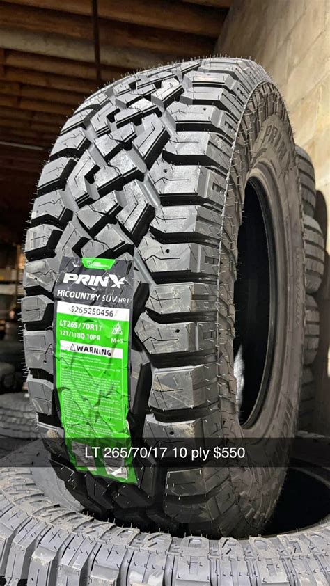 4 Brand New Lt 265 70 17 Prinx Hi Country Rt 10 Ply Load E Car