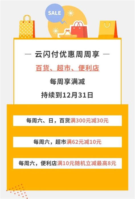 云闪付周周享优惠各大百货超市便利店超值满减优惠持续到年底 活动 商户 门店