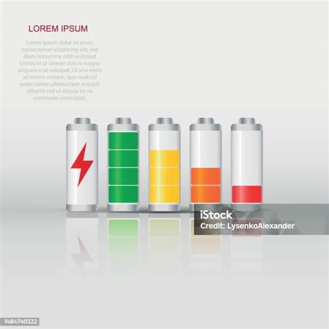 배터리 충전 레벨 표시등의 집합입니다 흰색 바탕에 벡터 그림입니다 가득 찬에 대한 스톡 벡터 아트 및 기타 이미지 가득 찬 계기판 측정기 고압 전류 주의 Istock