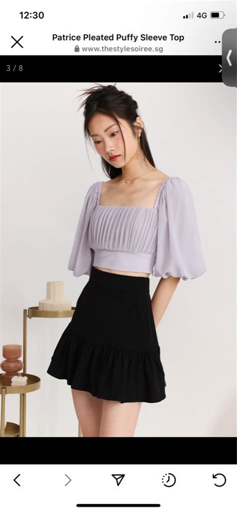 Patrice Pleated Puffy Sleeve Top Womens Fashion Tops Blouses On
