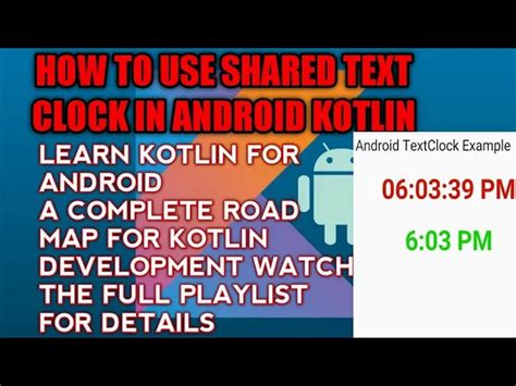 How To Use Text Clock In Android Kotlin Kotlin Android Text Clock