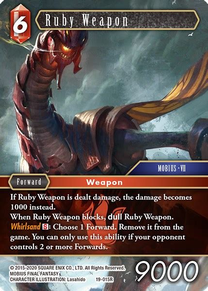 Ruby Weapon From Nightmares Final Fantasy Tcg Ruby Weapon From Nightmares Final Fantasy Tcg