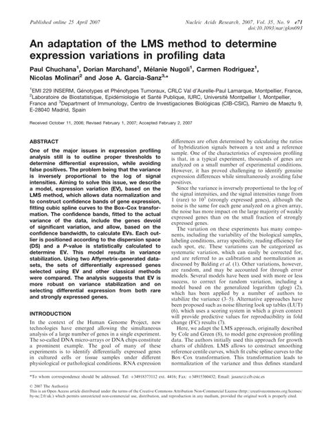 Pdf An Adaptation Of The Lms Method To Determine Expression