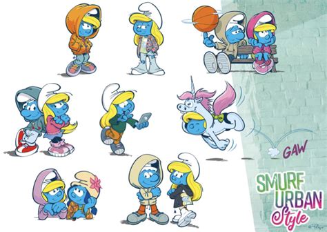 Urban Style 7 Smurfs Drawing French Cartoons Smurfs