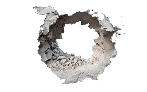 Premium Psd Hole On Concrete Wall