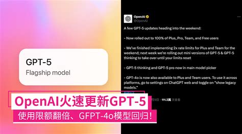 Gpt 5评价两极，openai出手灭火：gpt 5使用限额翻倍、gpt 4o回归！ Zing Gadget