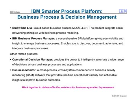 IBM BPM Overview PDF Operating Systems Computer Software And Applications