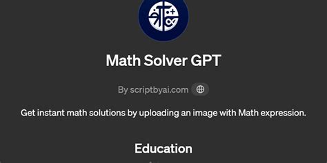 Math Solver Gpt Get Instant Math Solutions By Uploading An Image Product Hunt