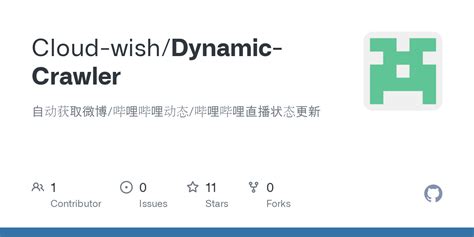 GitHub Cloud wish Dynamic Crawler 自动获取微博 哔哩哔哩动态 哔哩哔哩直播状态更新