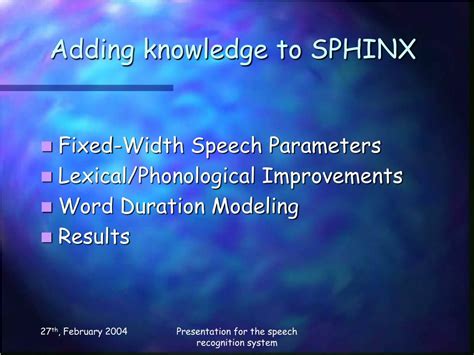 Ppt An Overview Of The Sphinx Speech Recognition System Powerpoint Presentation Id122926