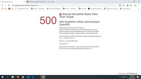 Error 500 Filename Controllersmainphp Line Number 7 · Issue 2247 · Opensidopensid · Github