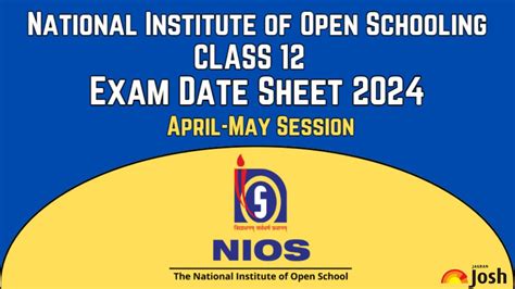 Nios Class 12 Exam Dates 2024 Check Stream Wise Exam Schedule Download Free Pdf