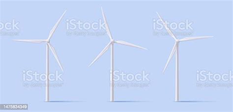 풍력 터빈 전면 및 각도보기 대체 재생 가능 발전 녹색 에너지 개념 고립된 아이콘 풍력발전기에 대한 스톡 벡터 아트 및 기타 이미지 풍력발전기 풍차 3차원 형태