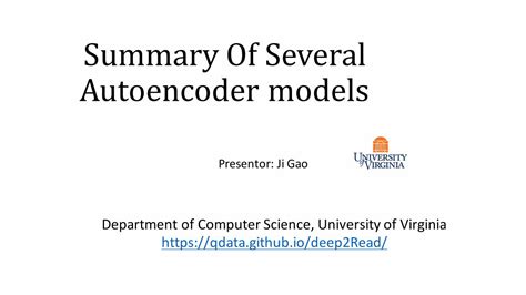 Pdf Summary Of Several Autoencoder Models Github Pages