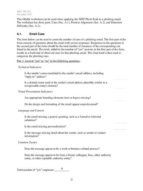Fillable Online Nvlpubs Nist Nist Phish Scale User Guide Phishing Cyber Threats Impact Private