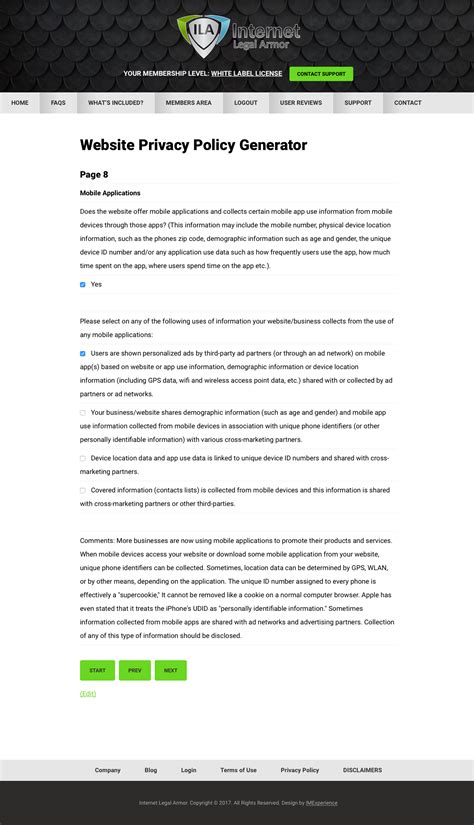 Website Privacy Policy Generator Description