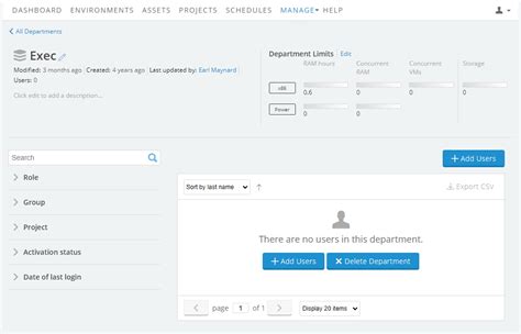 Managing Departments Skytap Help And Documentation