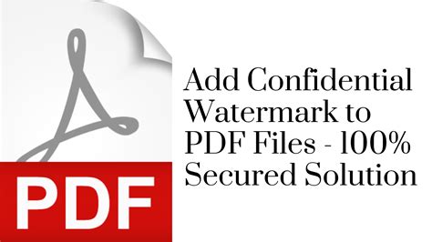 Add Confidential Watermark To PDF In Offline Mode Safe