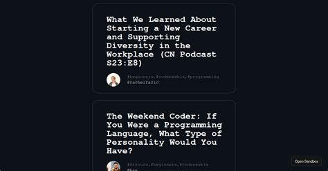 Using Devto Api With Fetchapi Codesandbox