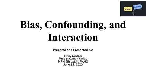 Bias Confounding And Interaction Pptx