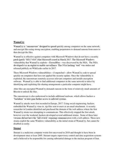 Wanna Cry Pdf Ransomware Malware