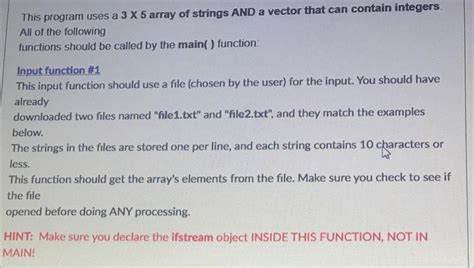 solved this program uses a 3 x 5 array of strings and a