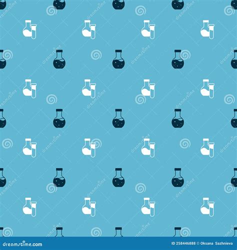 Set Test Tube And On Seamless Pattern Vector Stock Vector