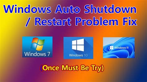How To Fix Windows PC Automatic Restart Shutdown Windows Auto Shutdown Or Auto Restart Fix