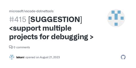 Suggestion · Issue 415 · Microsoftvscode Dotnettools · Github