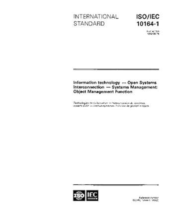 ISO IEC Information Technology Open Systems Interconnection Systems Management