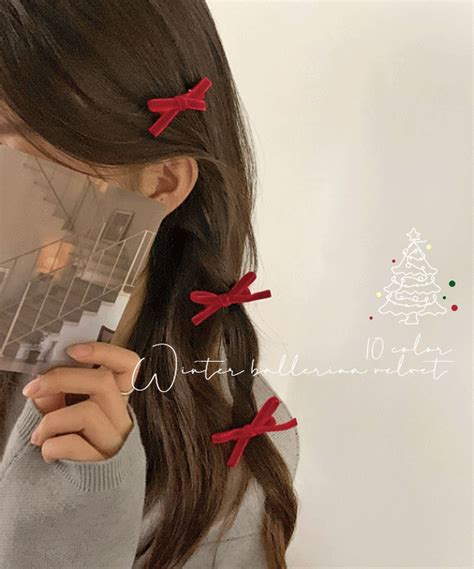 자체제작 당일출고 겨울ver 발레코어 리본 스트랩 옆머리 미니 롱 미니리본 집게핀 헤어핀 제주도 여행 에이블리
