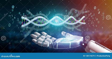 Data Coded Dna With Binary File Around 3d Rendering Stock Illustration