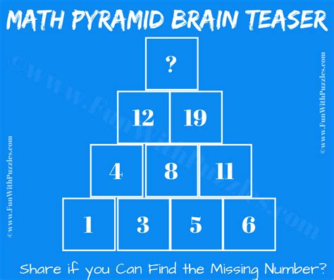 Easy Pyramid Math Puzzle Find The Missing Number